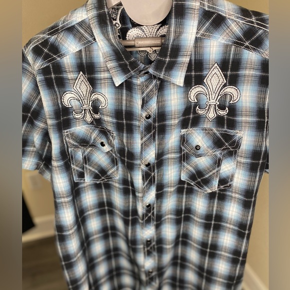 POP ICON CLOTHING | Shirts | Mens Shirt Sleeve Snap Up Shirt Size 2xl ...